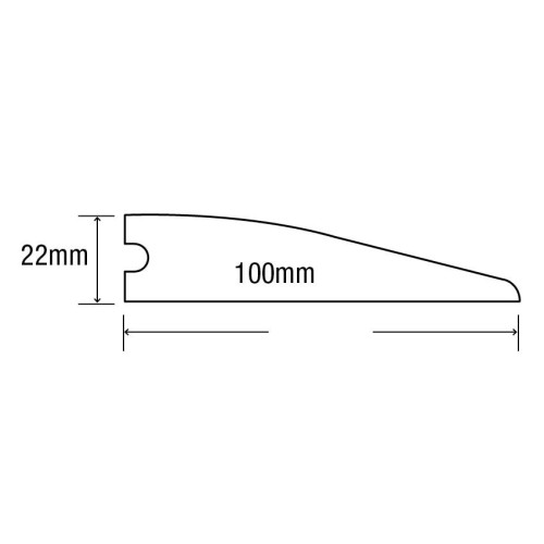Wood Threshold Ramp Grooved 22mm | FloorBase