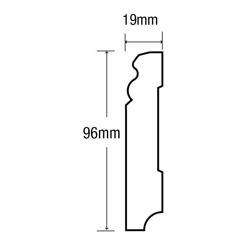 White Painted MDF Skirting Board | Marldon Profile | FloorBase
