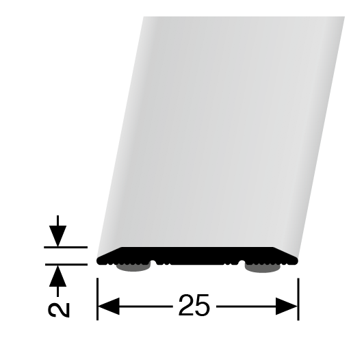 Connecting Profile 25mm Self-Adhesive Stainless Steel Finish 1m | FloorBase