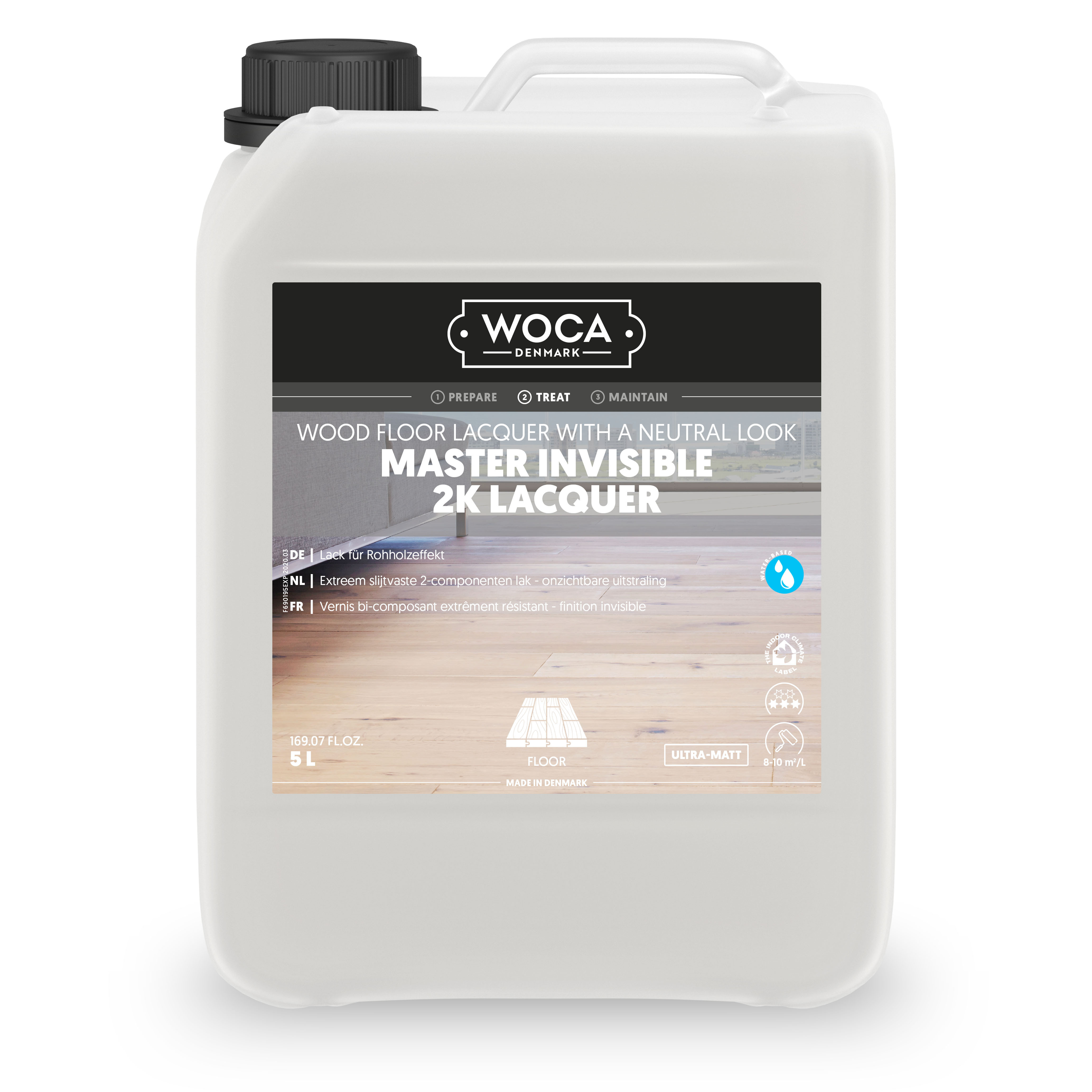 WOCA Master Invisible 2K Lacquer Ultra Matt 5.5Ltr | FloorBase